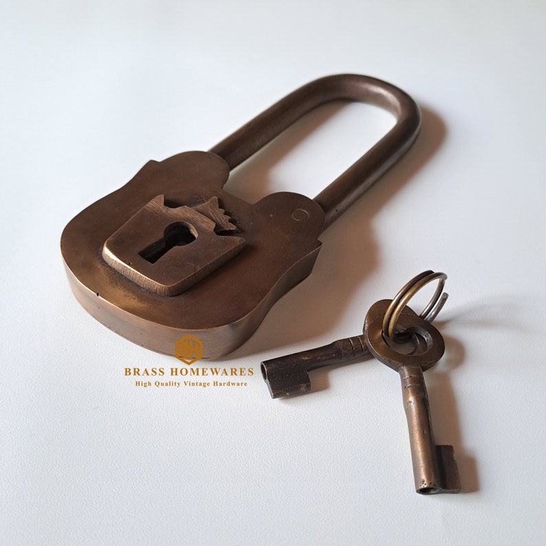 7.3" Victorian Vintage PADLOCK Solid Brass, Brass Padlock Set, Antique ...