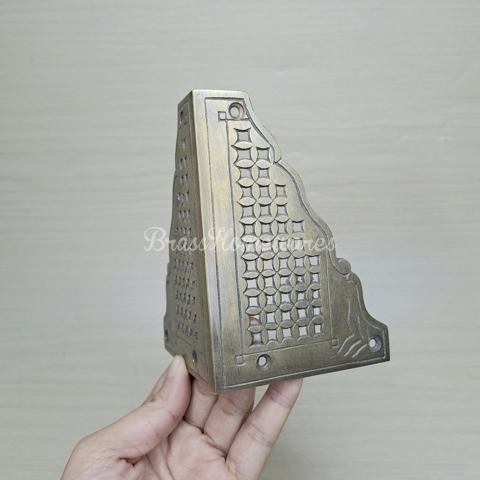 4.3 SET of Solid Brass Decorative Corner Plate Protector / Geometric B ...