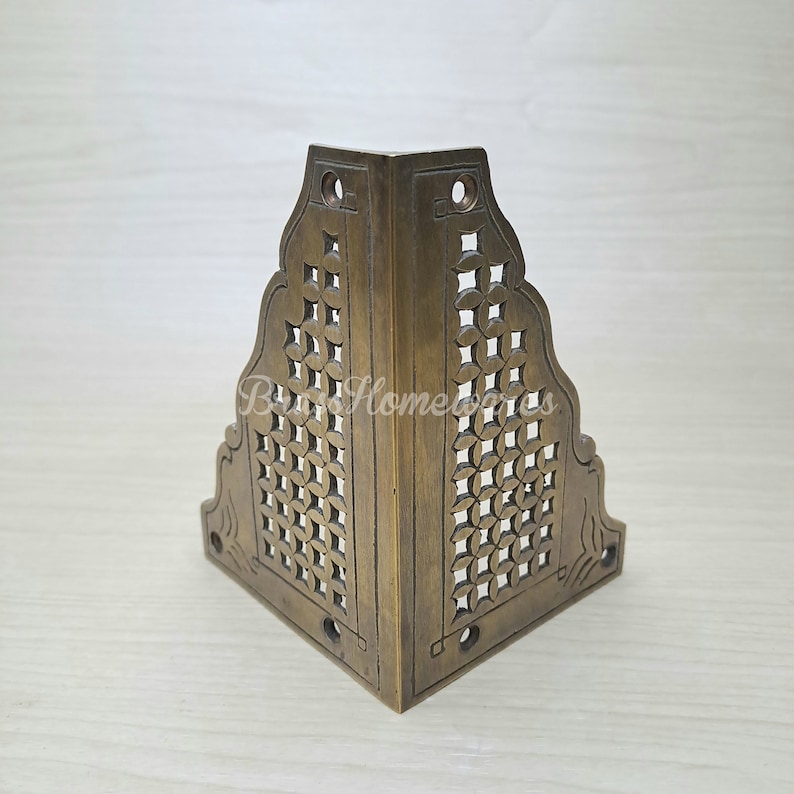 4.3 SET of Solid Brass Decorative Corner Plate Protector / Geometric B ...