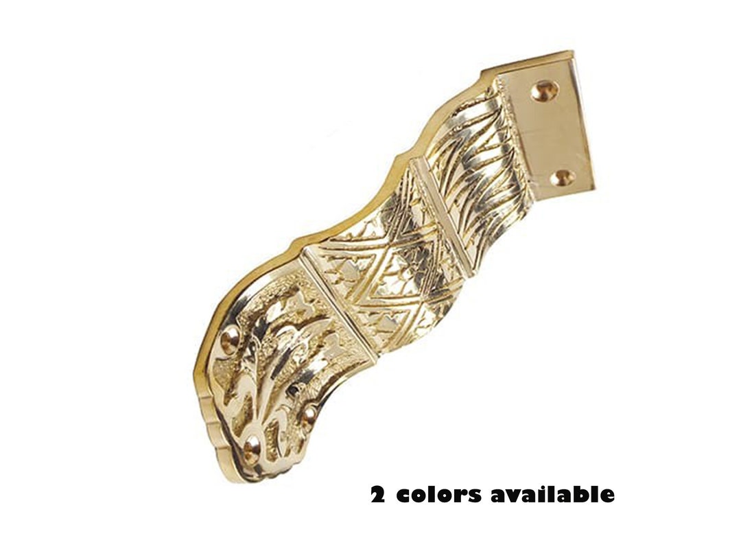 3.7 Vintage Solid Brass Stair Handrail Brackets Ornate Victorian Stair ...