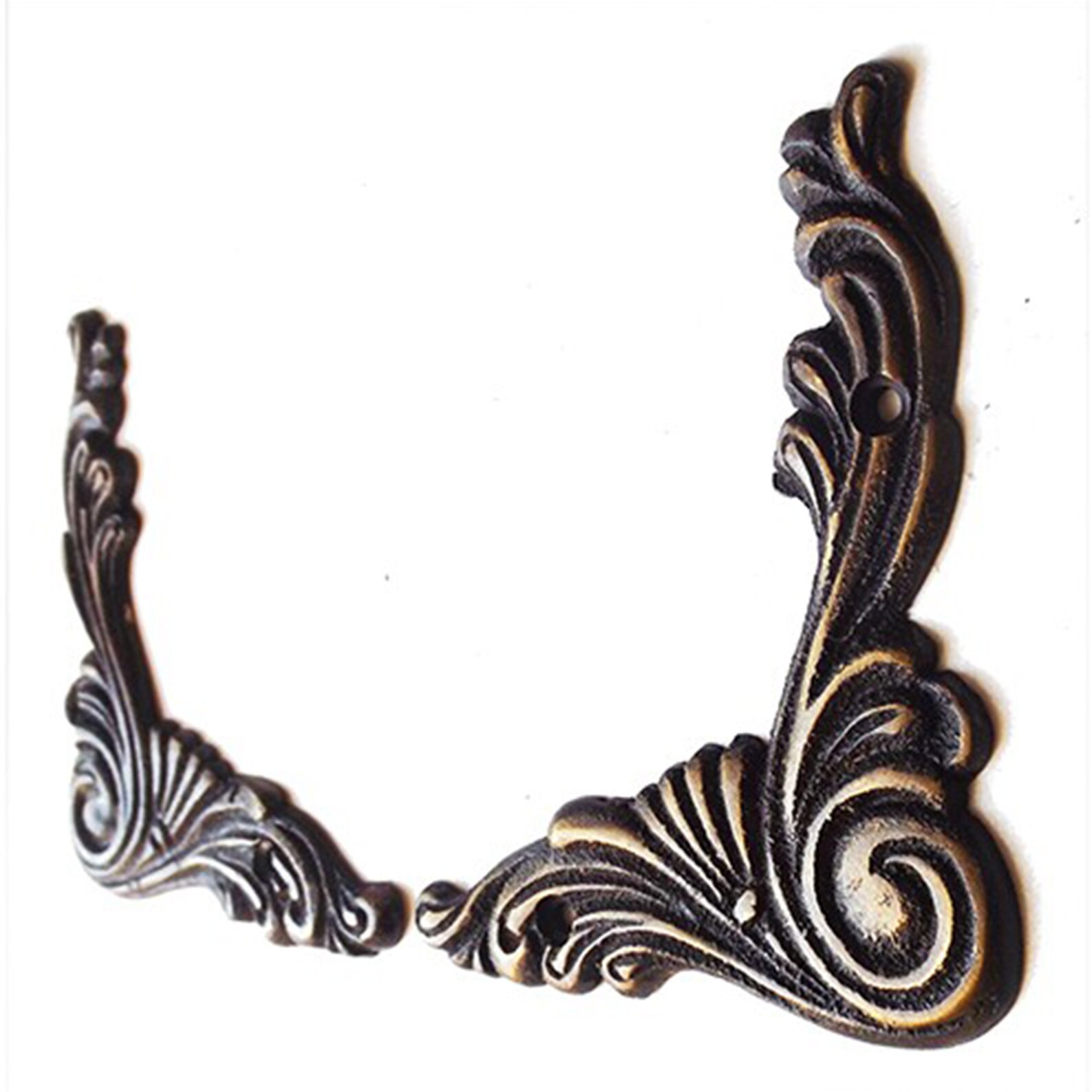 3.1" (4pcs) Solid Brass Decorative Corner Plate Protector / French ...