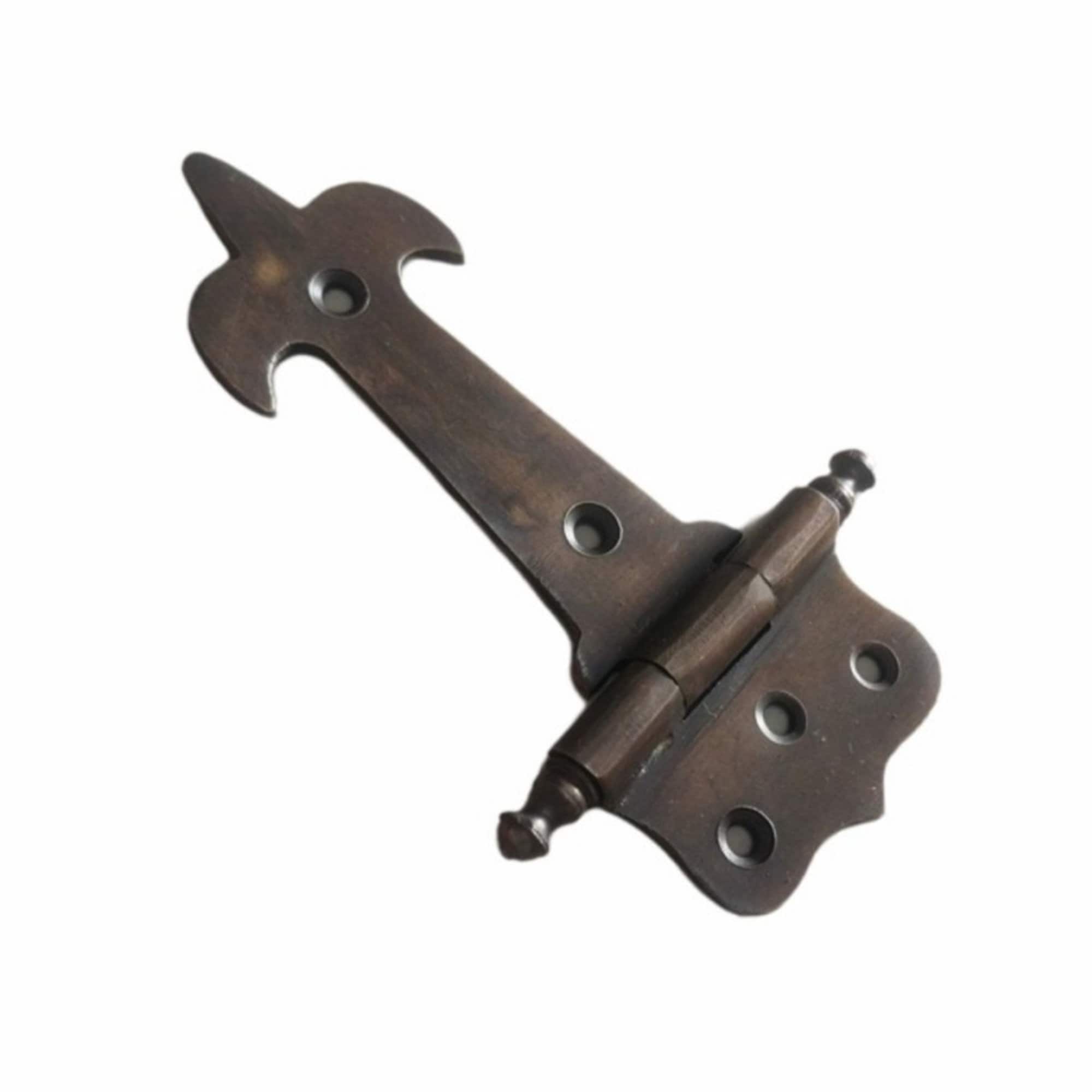 3.1 Pair of Antique Anchor Old Strap Solid Brass Hinges / Kitchen Sheet ...