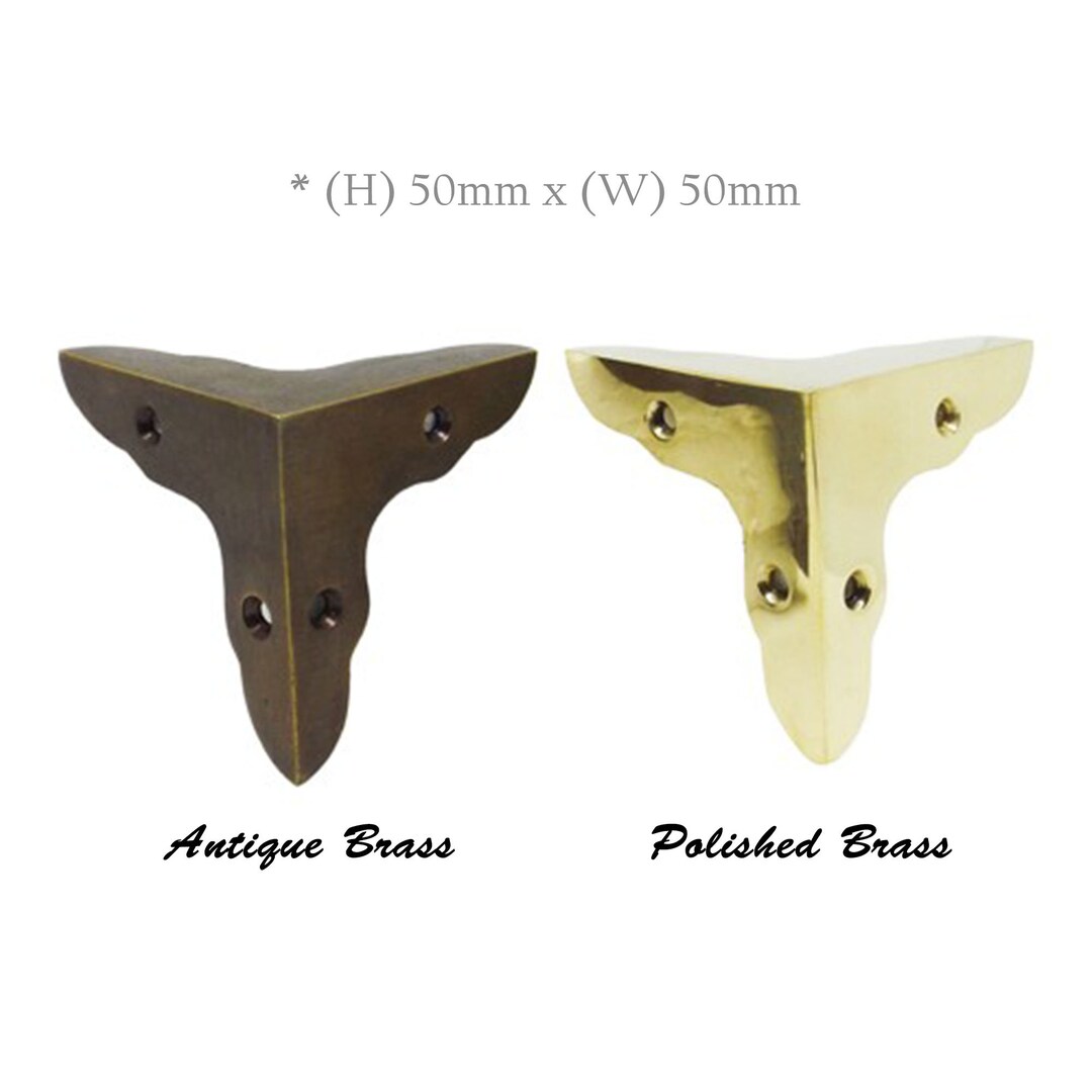 50mm Set of Vintage 3D Star Box Corner Protector, Solid Brass ...