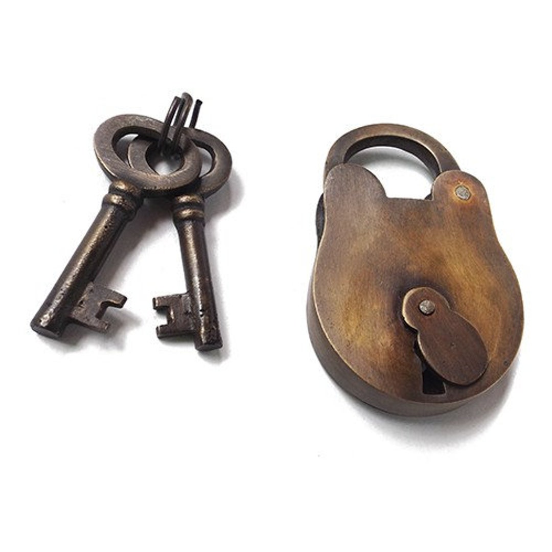 3.3" Vintage PADLOCK Solid Brass Simple Classic, Brass Padlock Set ...