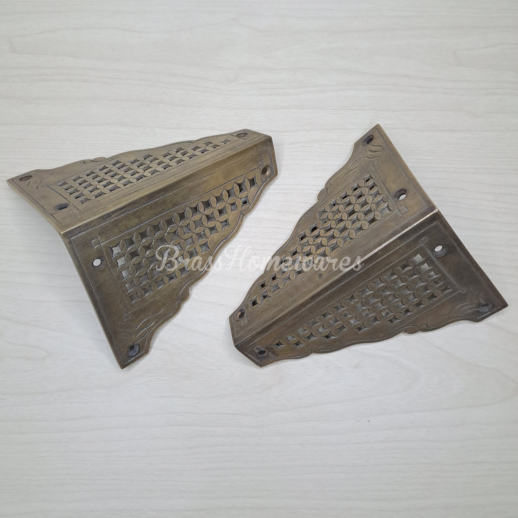 4.3 SET of Solid Brass Decorative Corner Plate Protector / Geometric ...