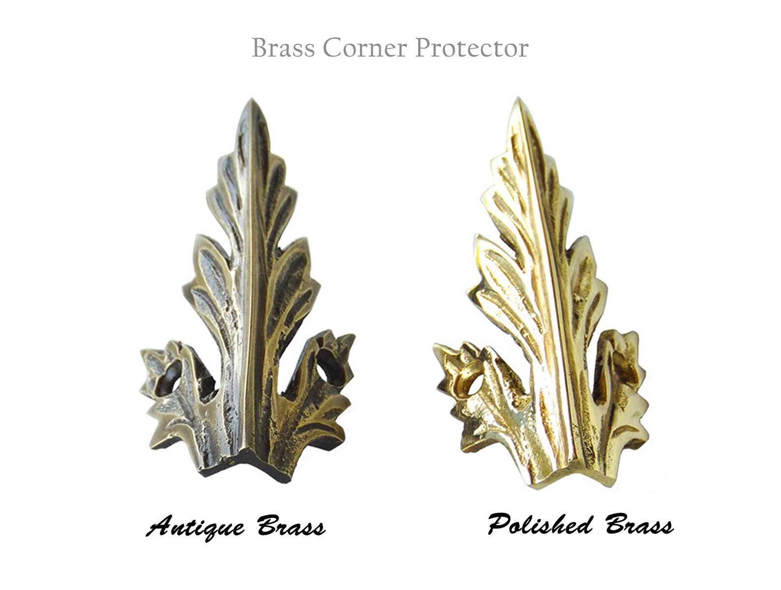 67mm SET of Solid Brass Corner Protector Brass Skiffer, Vintage Corner ...
