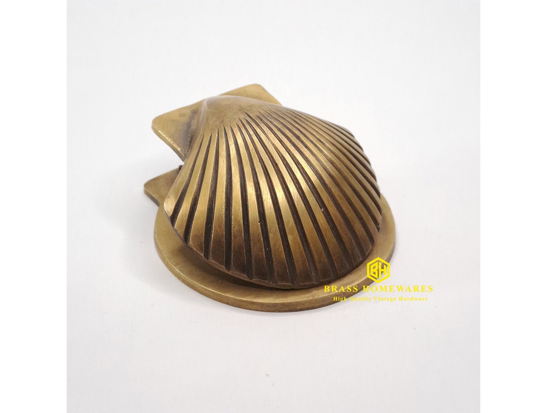 2.8" Vintage Solid Brass Shell Desk Note Book Binder Antique Paper Clip ...