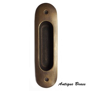 5.9" Pair of Vintage Solid Brass Round Minimalist Sliding Door Handle ...
