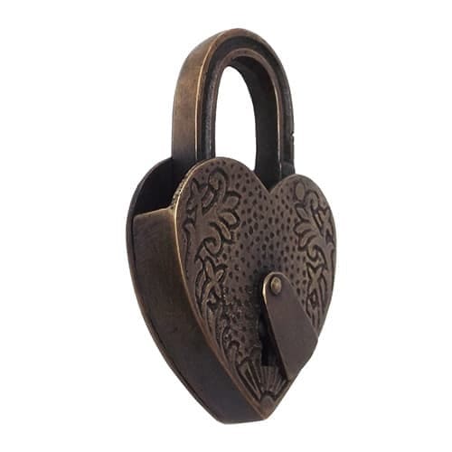 Heart Ornate Vintage PADLOCK Solid Brass, Brass Padlock Set, Antique ...