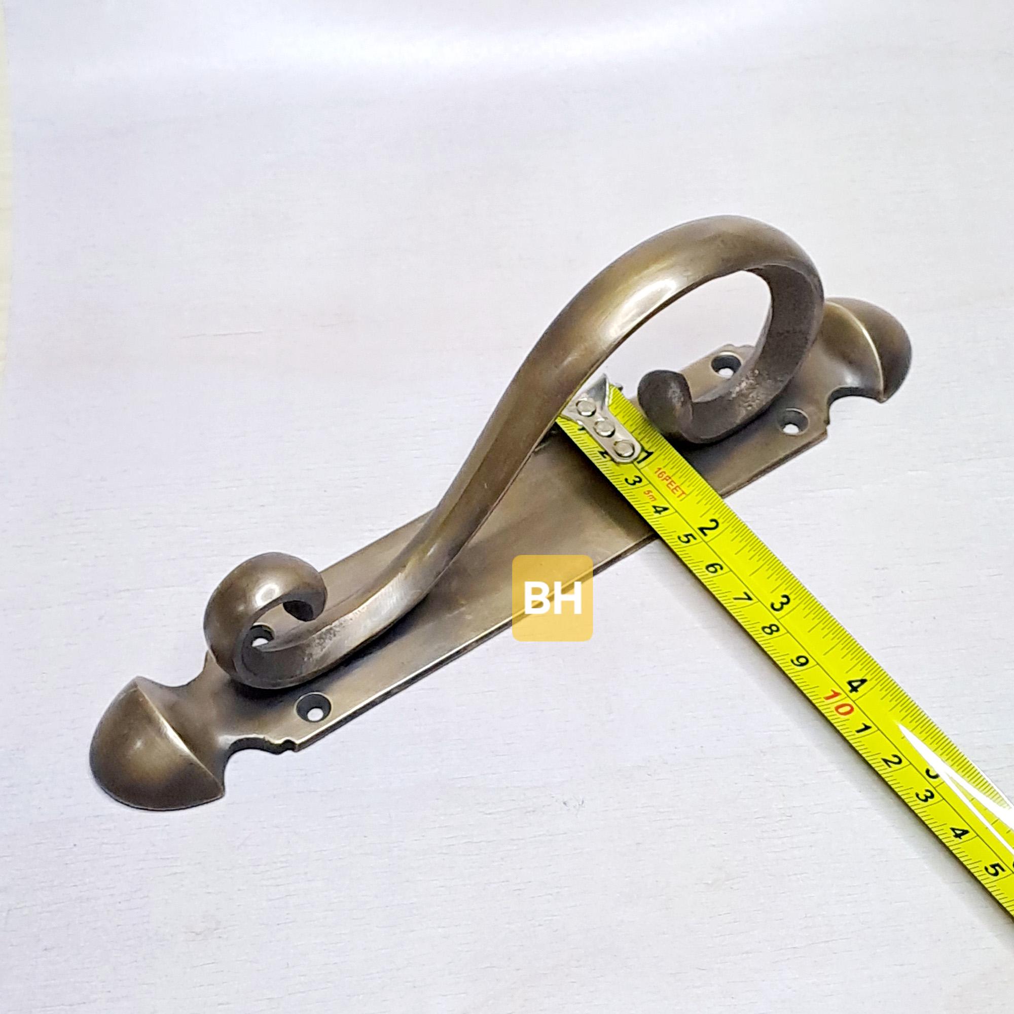 8.6" Pair of Vintage Brass Door Handle Pull, Antique Victorian Torpedo ...
