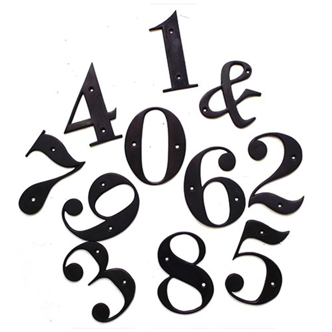 4 Set of Vintage Solid Brass Number Letters, Dark Classic Style Brass ...