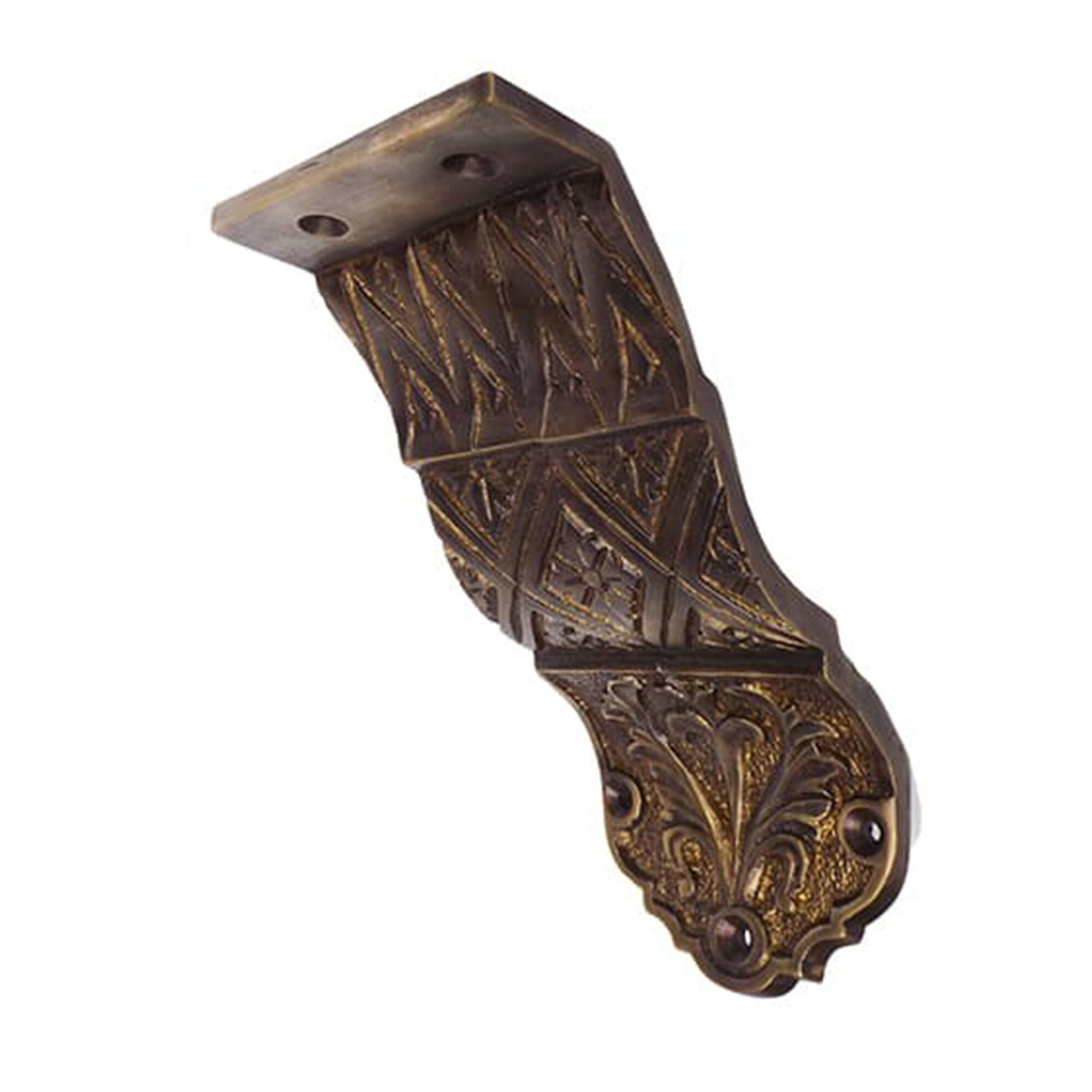 5.5 Vintage Solid Brass Stair Handrail Brackets LARGE Ornate Victorian ...