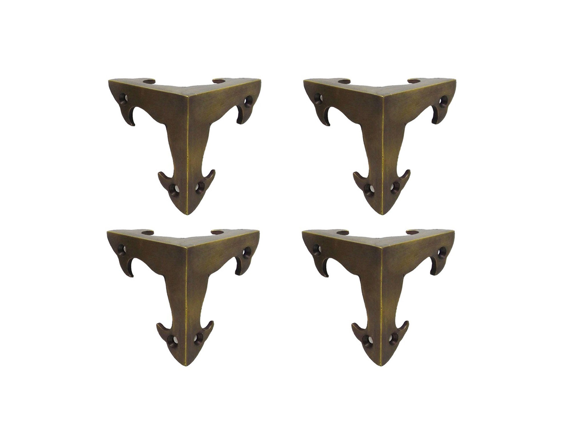 50mm 4 Pcs Vintage 3D Anchor Box Corner Protector, Solid Brass ...