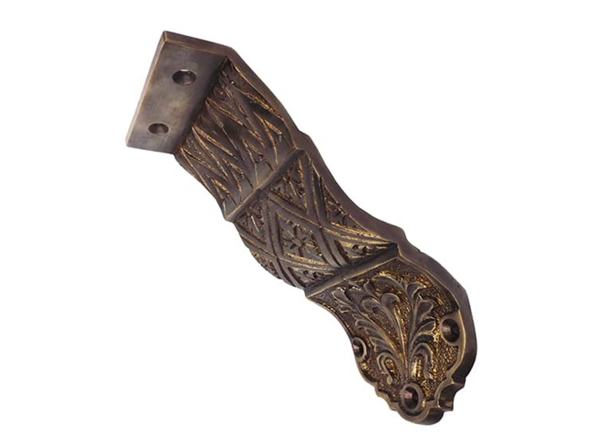 5.5" Vintage Solid Brass Stair Handrail Brackets - LARGE Ornate ...