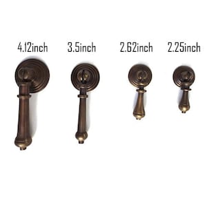 4pcs - Vintage Brass TEARDROP Knob Drawer Pulls, Teardrop Round ...