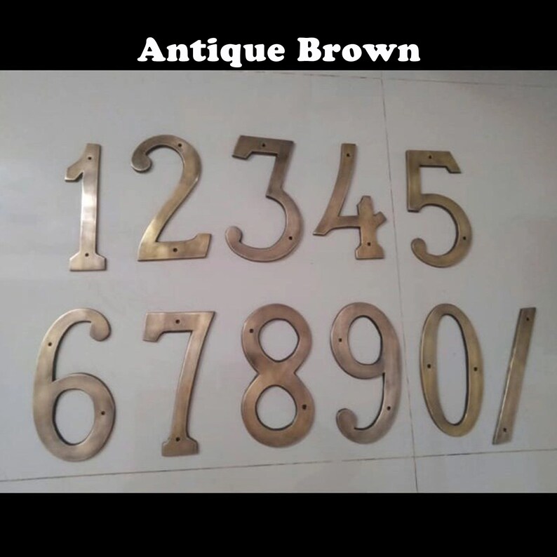 7.4" Set of Vintage Solid Brass Number Letters, Old Style Brass Large ...