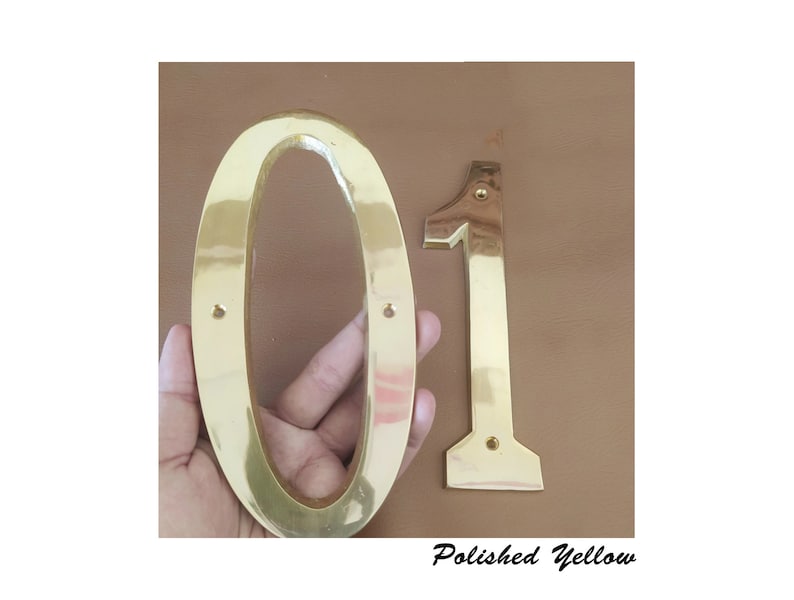 7.4" Set of Vintage Solid Brass Number Letters, Old Style Brass Large ...