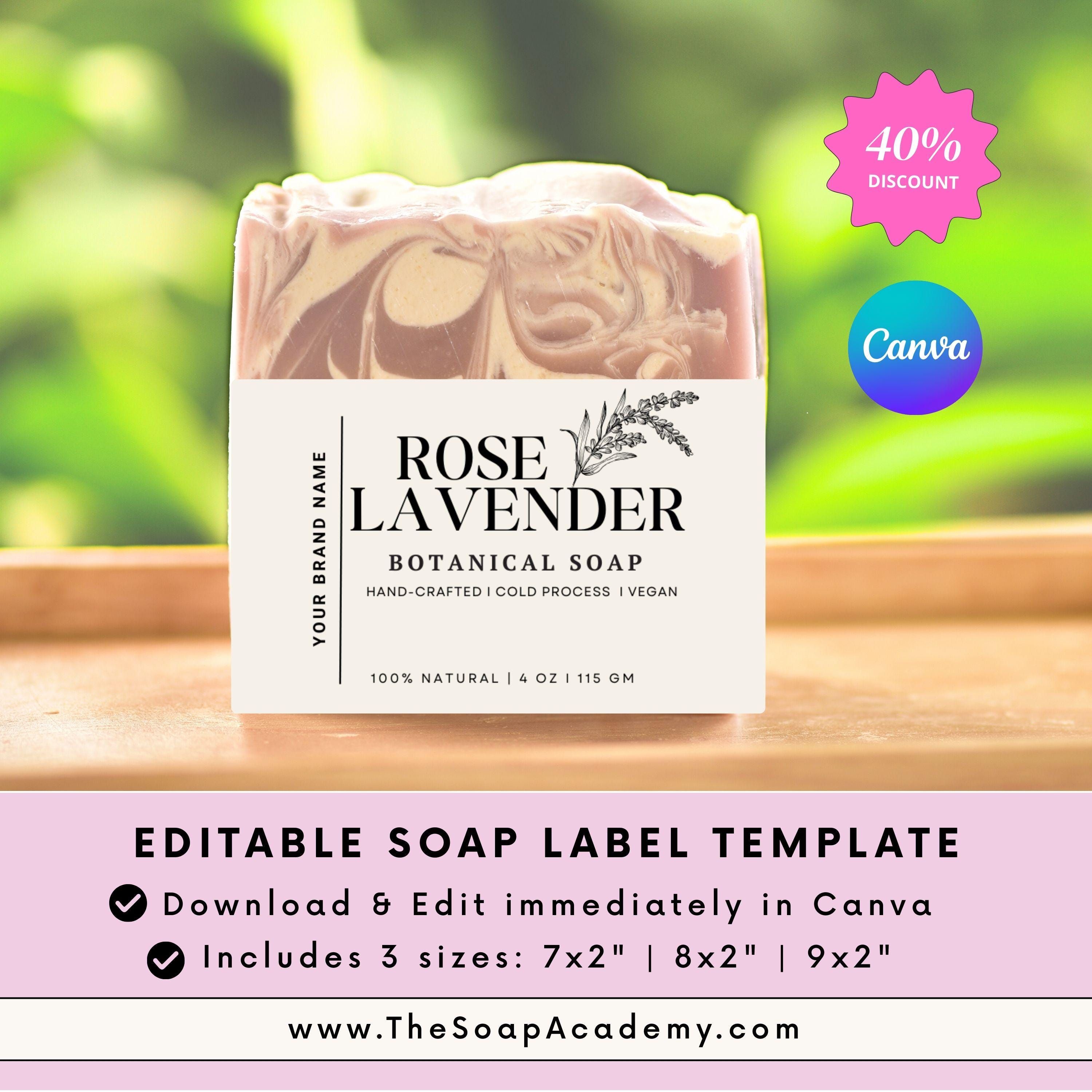 Rose Lavender Soap Label Template: Editable Belly Band (canva, Digital ...