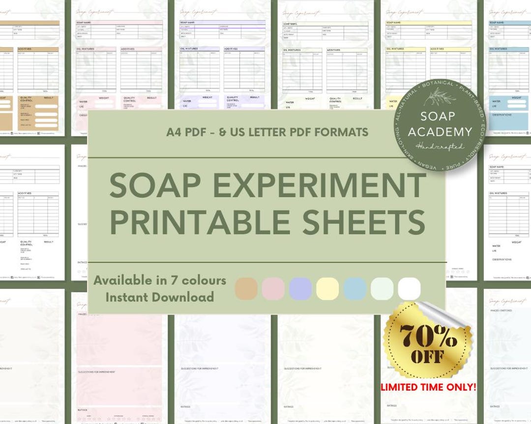 Soap Experiment Template, Soap Recipe Template,printable Blank Recipe ...