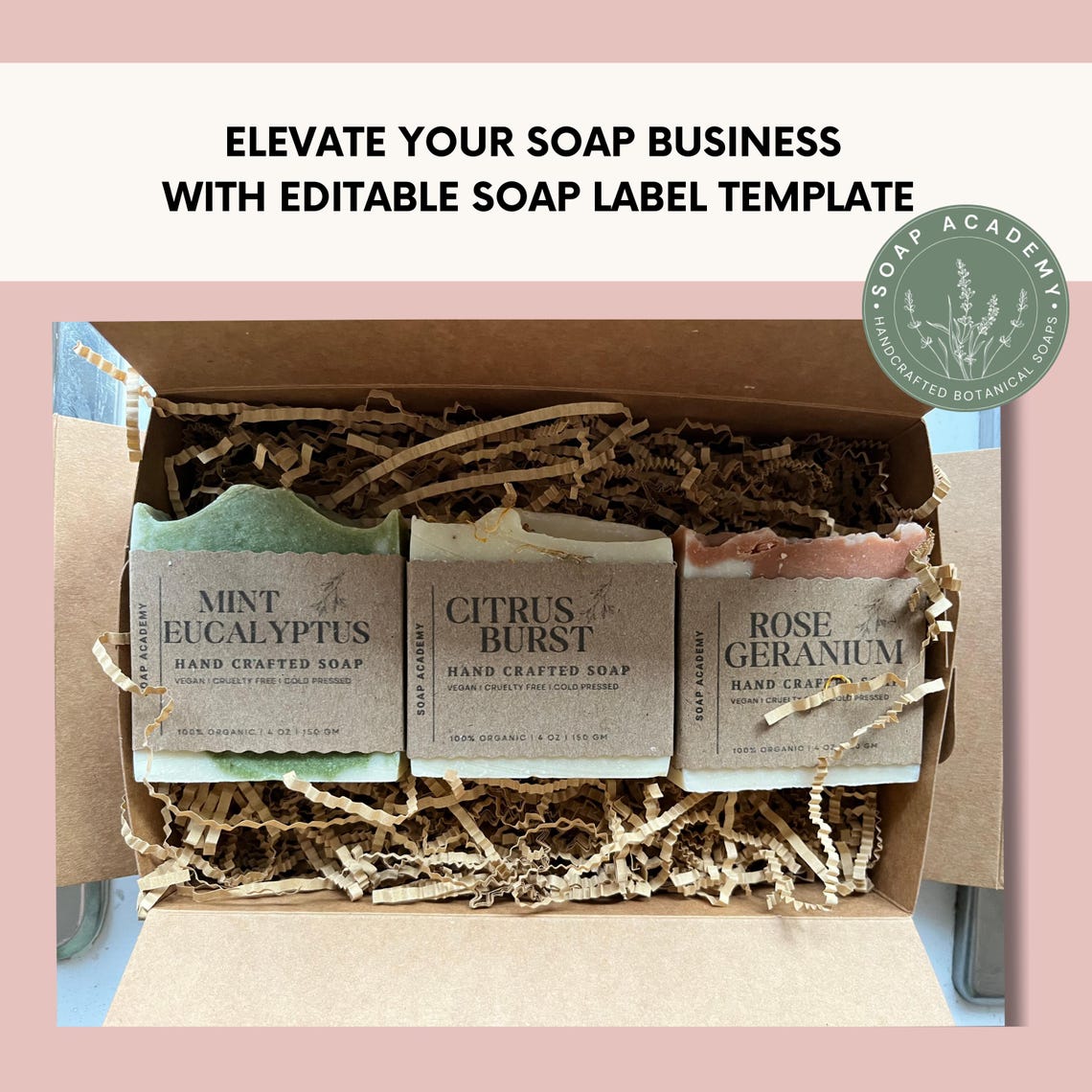 Handmade Soap Label Template | Editable Belly Band Soap Packaging for ...