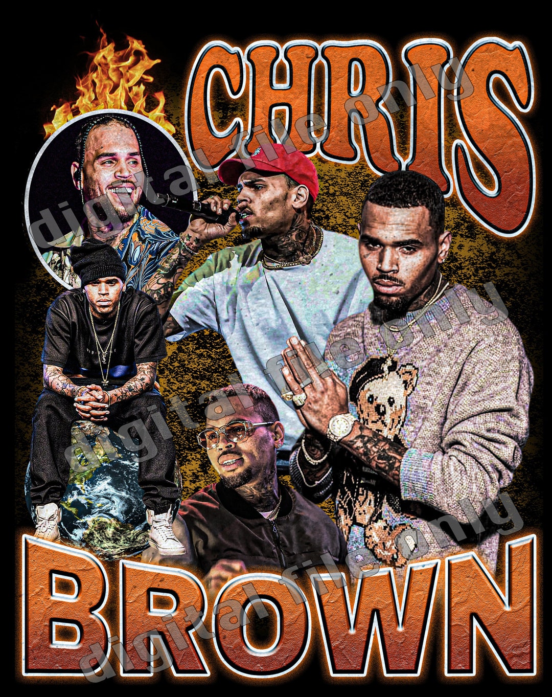 Chris Brown PNG Shirt Design PNG Tee Printable Design - Etsy