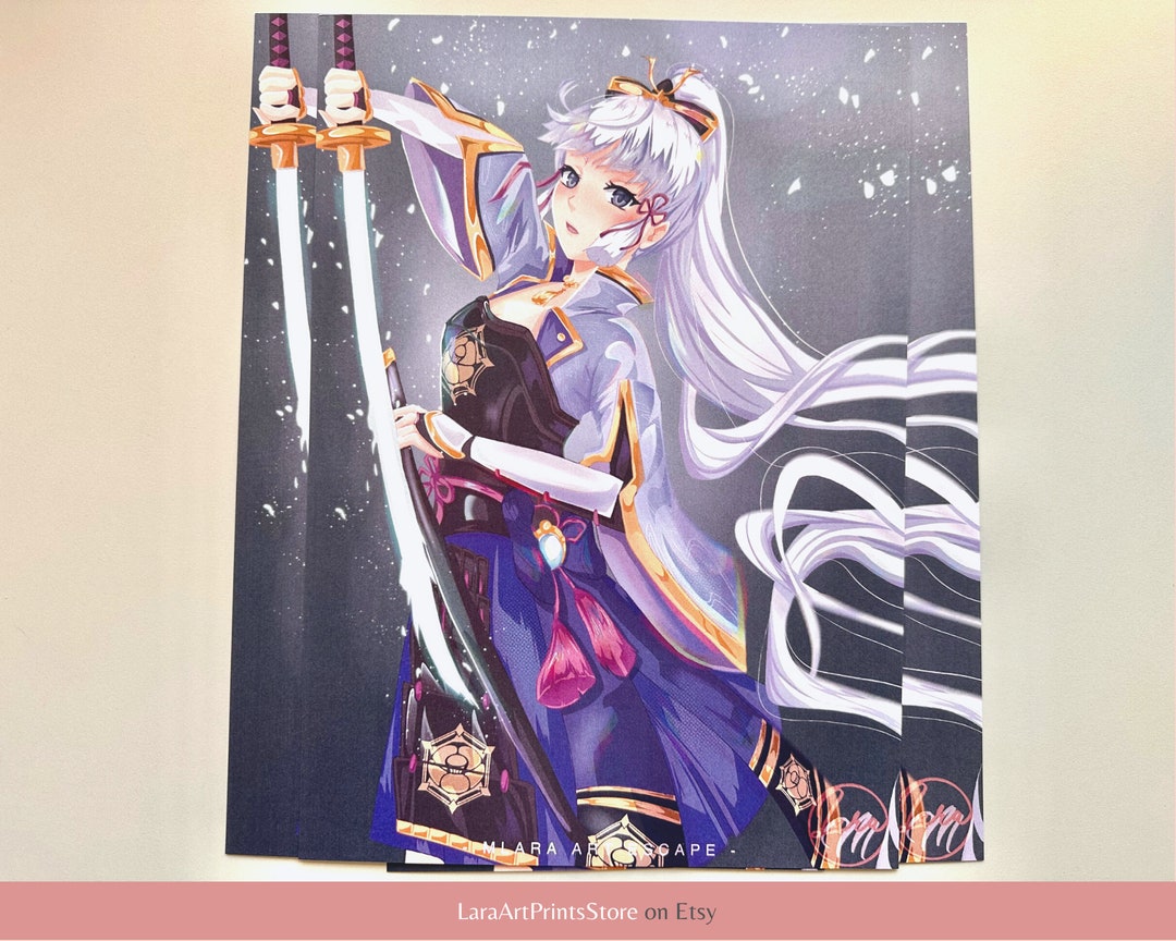 A4 Art Print Genshin Impact Genshin Art Anime Fanart Kamisato Ayaka A4 ...