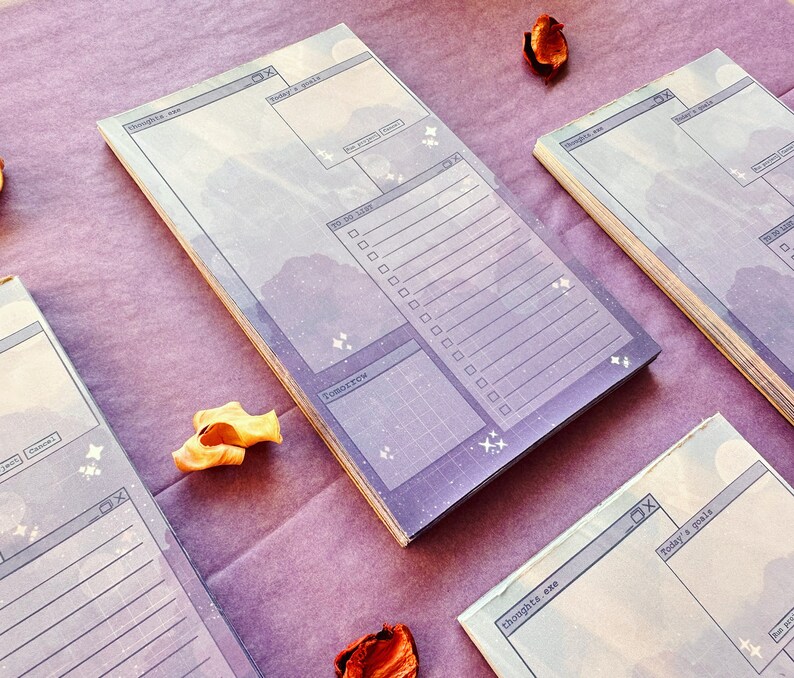 Purple Clouds Aesthetic Notepad Dreamy Kawaii Memopad Aesthetic Cute ...