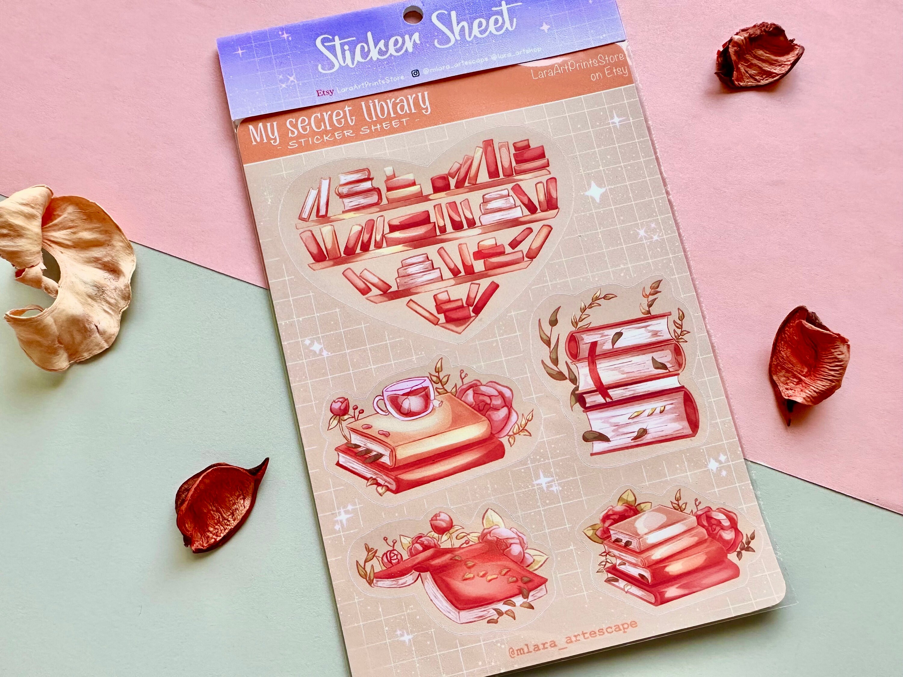 Secret Library Aesthetic Sticker Sheet Water Resistant Matte Sticker ...