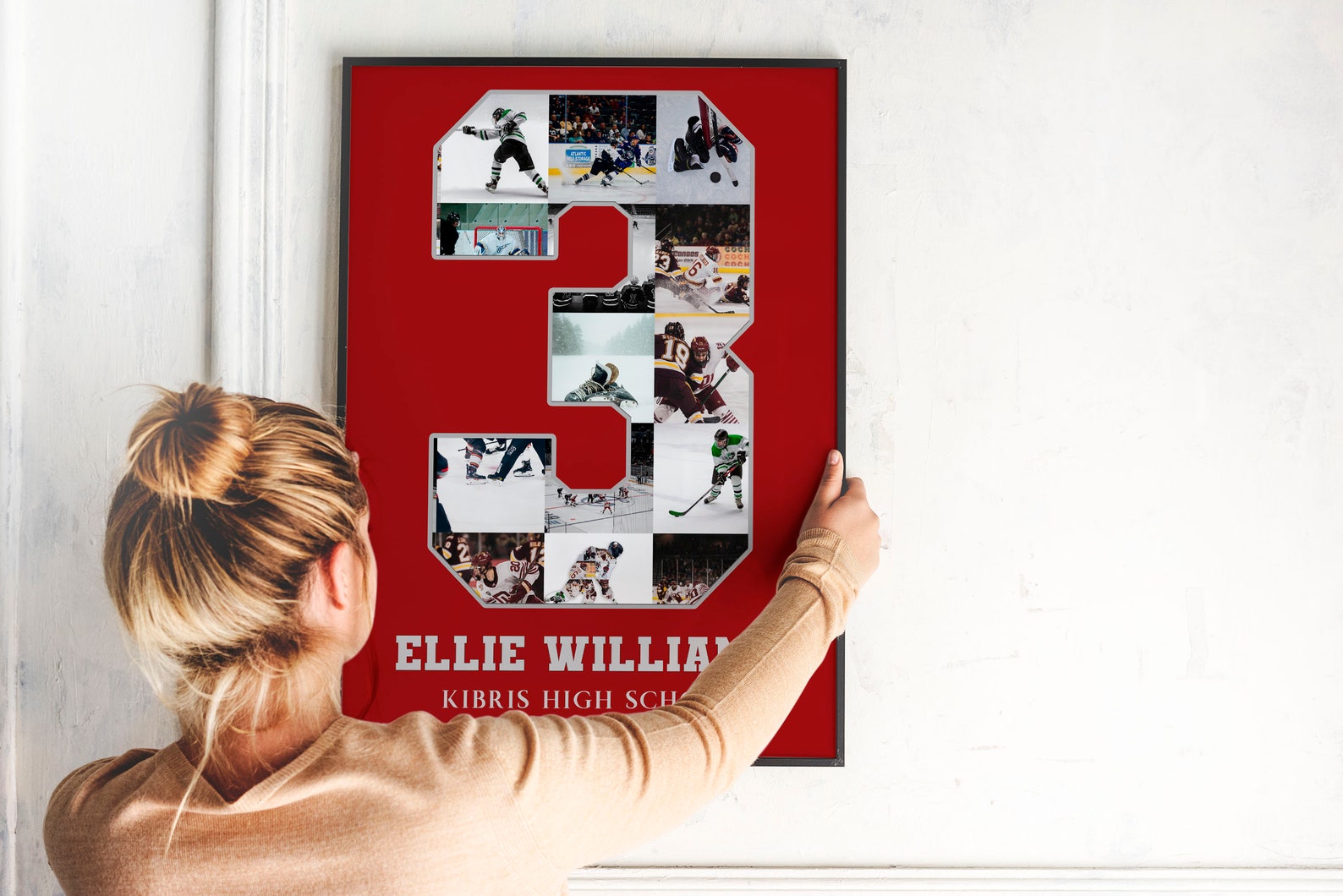Printable Ice Hockey Number Photo Collage, Any Number Hockey Players ...