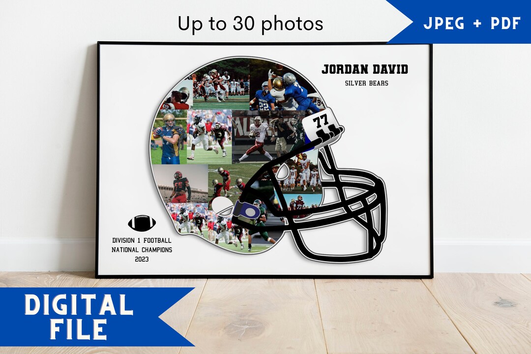 Football Photo Gift, American Football Photo Collage, Football Player ...