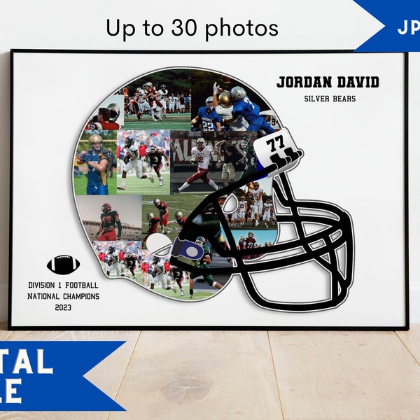 Football Helmet Photo Collage - Etsy