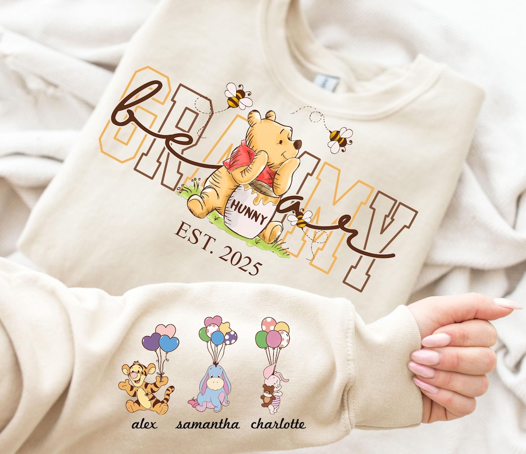 Personalized Grammy Bear Sweatshirt With Grandkids Names, Est. 2025 ...