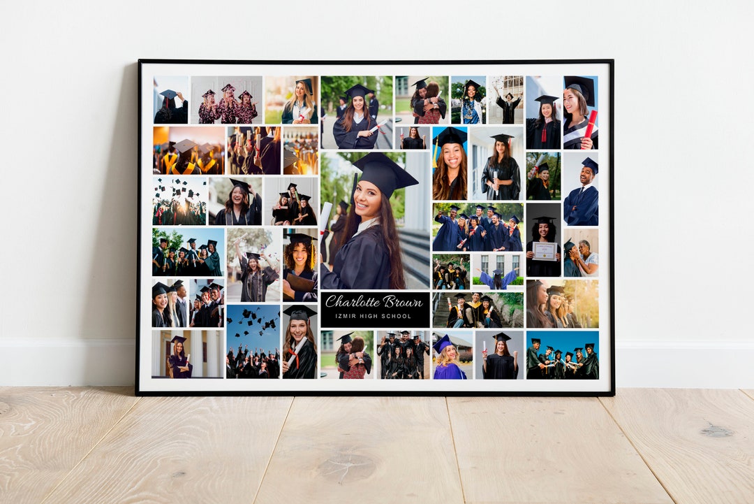 PRINTABLE Graduate Photo Collage, Graduation Gift, Personalized Gift ...