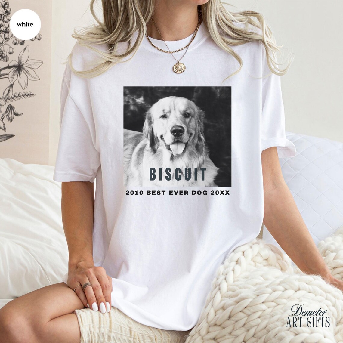 Pet Memorial Shirt, Custom Dog Photo Tee Personalized Pet Loss Gift, in ...