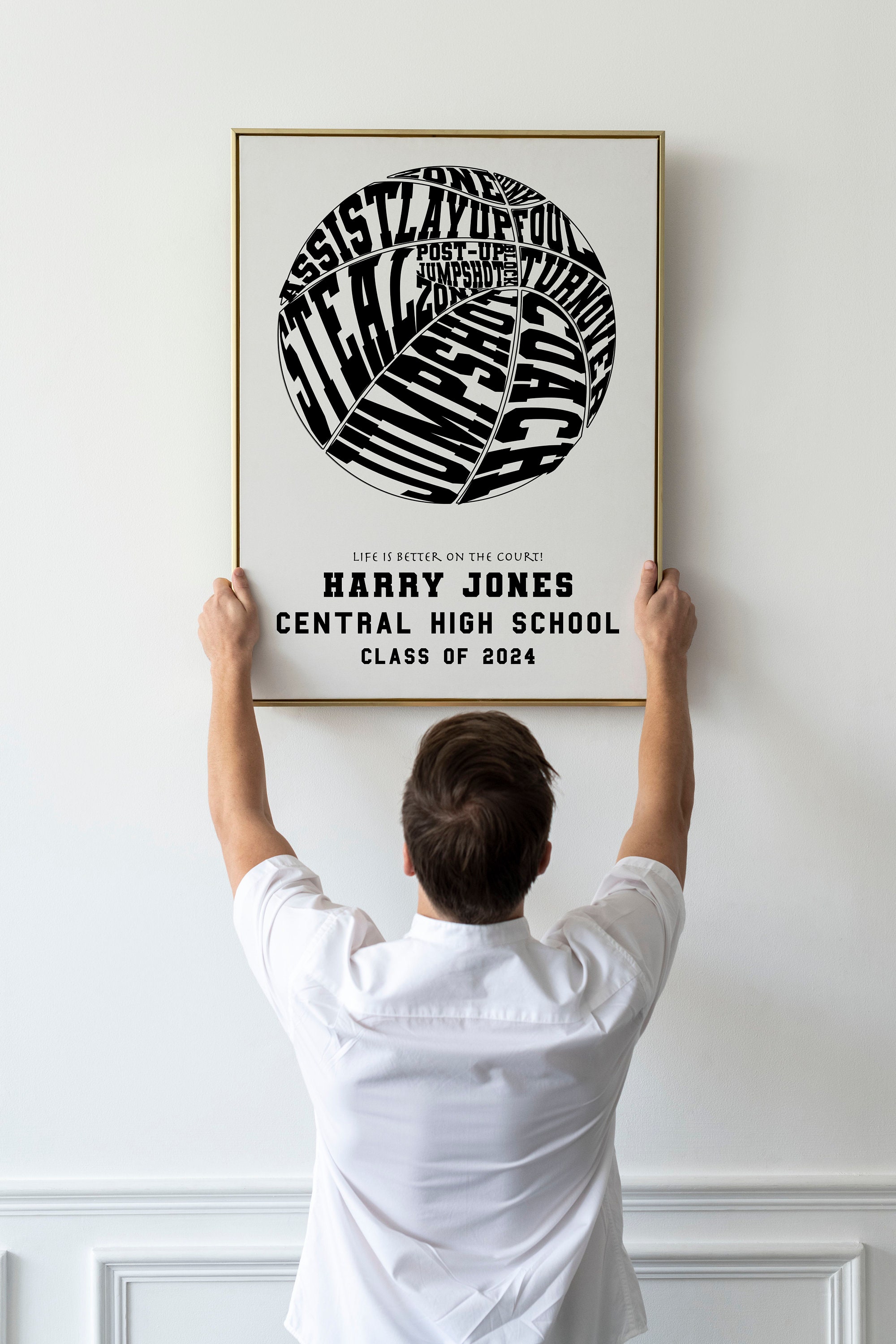 Printable Custom Basketball Typography Art, Senior Night Gifts ...