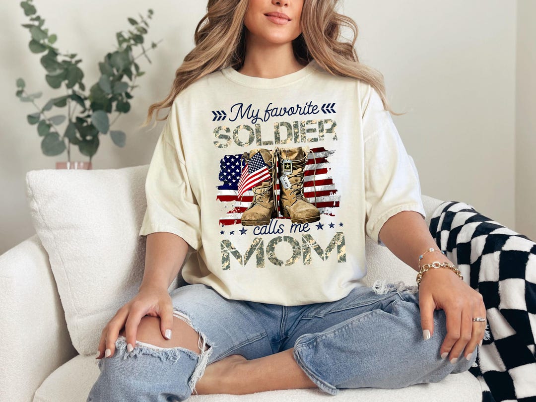 My Favorite Soldier Calls Me Mom Shirt, Military Mom Gift Tee, Army Mom ...