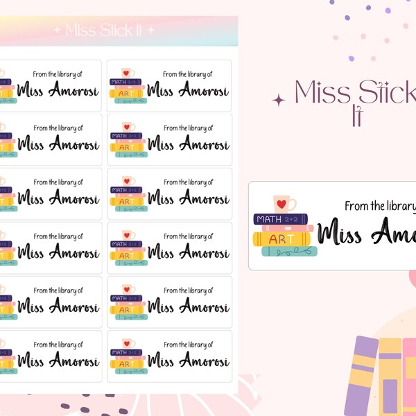 From the Library of Stickers - Etsy