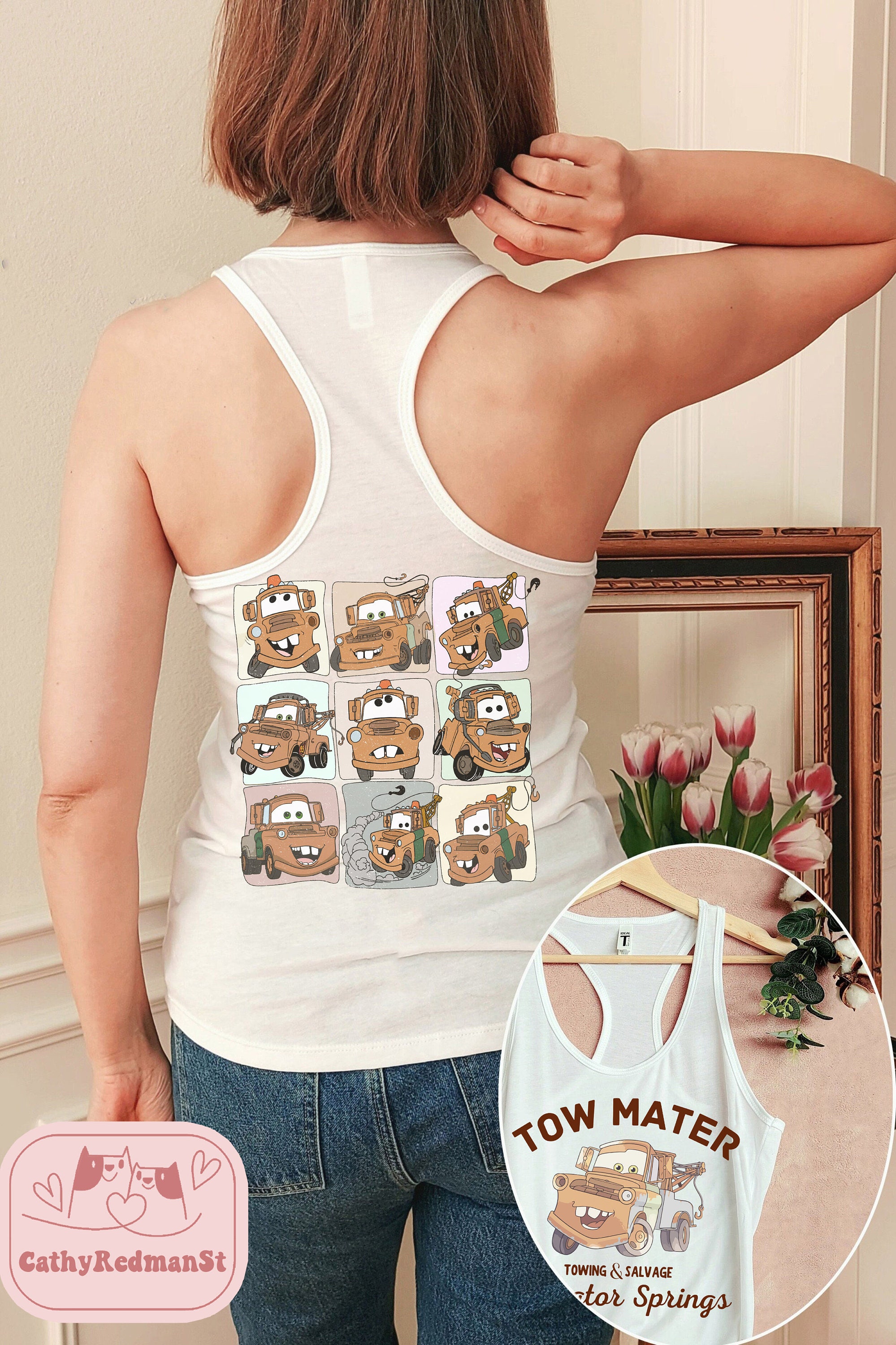 Two-Sided Lightning Mcqueen Tank Top, Retro Pixar Cars Tank