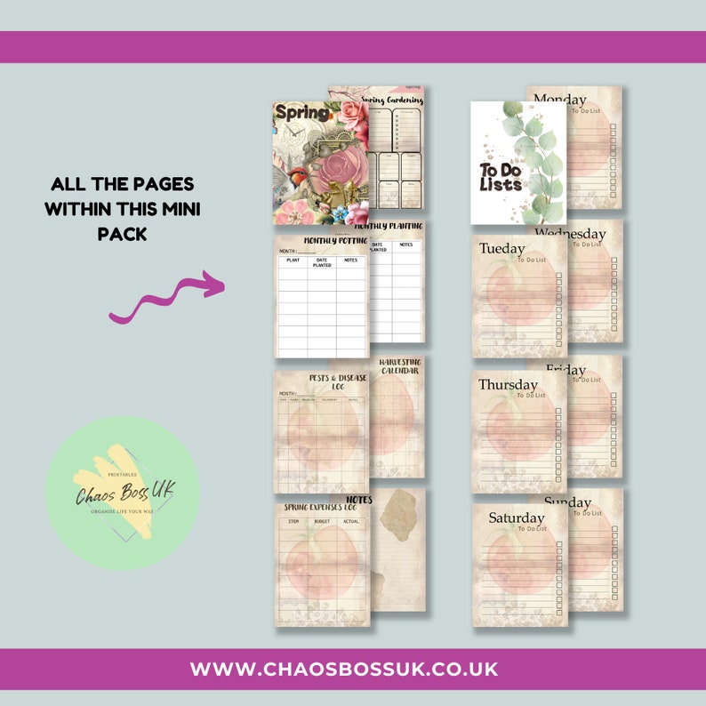 Spring Gardening Planner Printable Garden Planner mini - Etsy