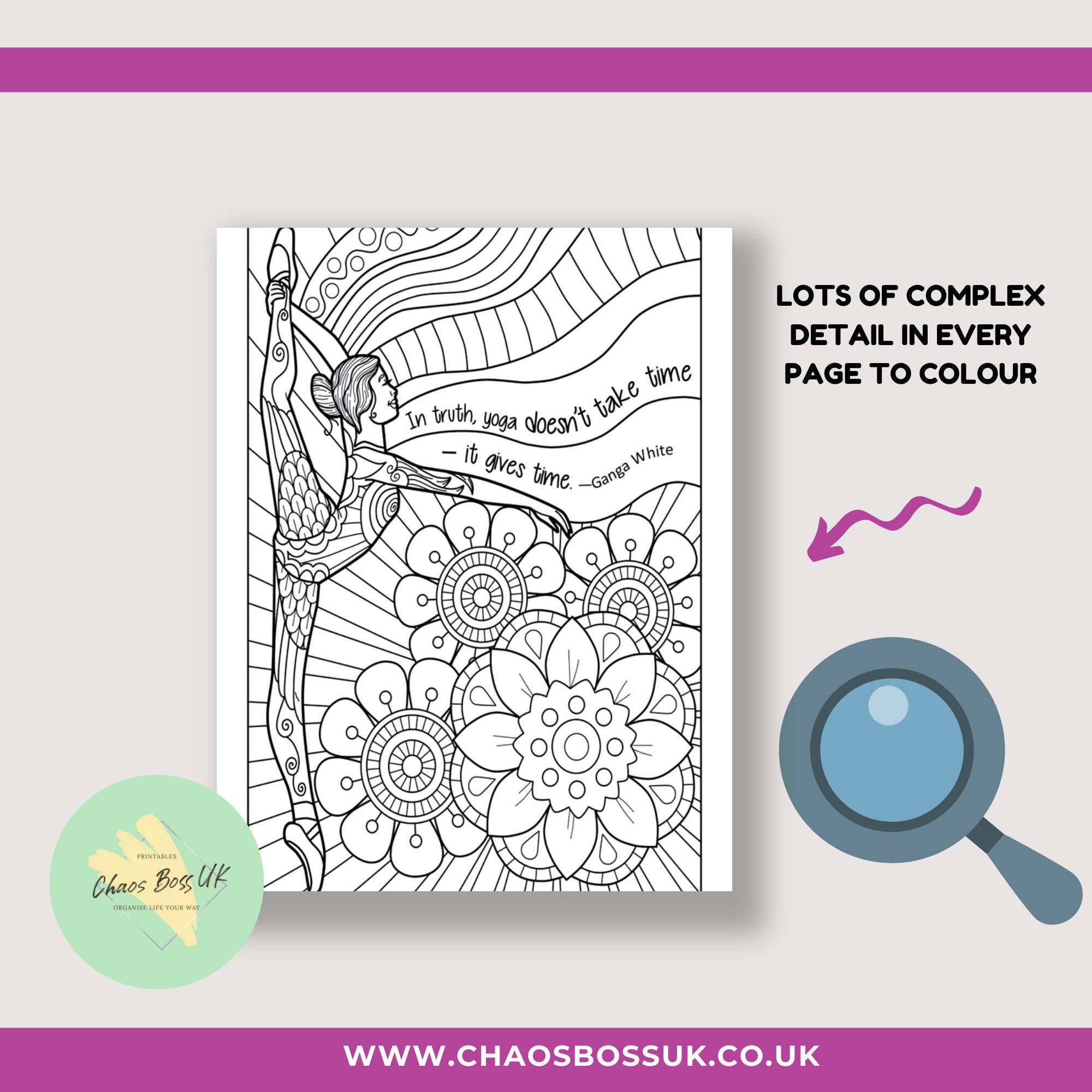 Peace, Love & Yoga Colouring 10 Printable A4 PDF Colouring Pages to ...