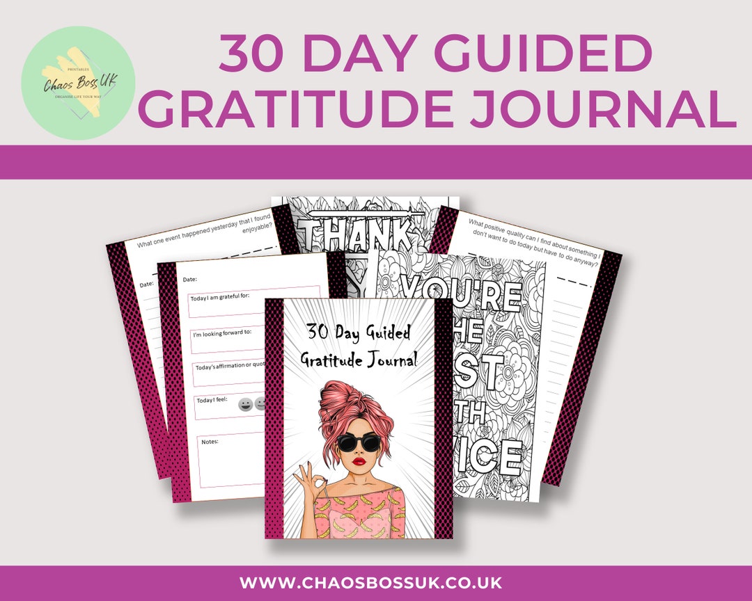30-day Guided Gratitude Journal – Printable A4 PDF, Self-reflection - Etsy