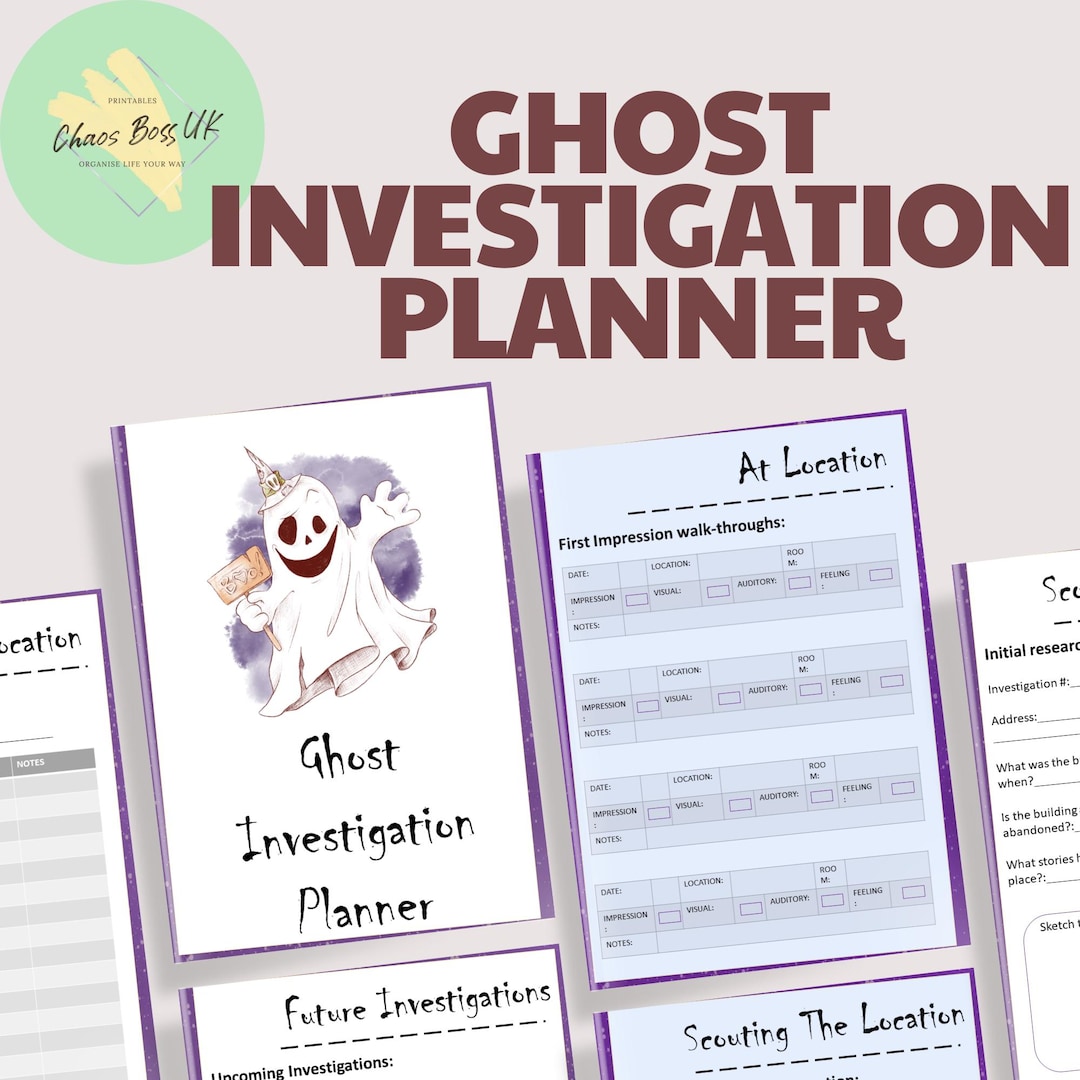 Paranormal Ghost Investigation Planner | 19-page Field Log PDF - Etsy