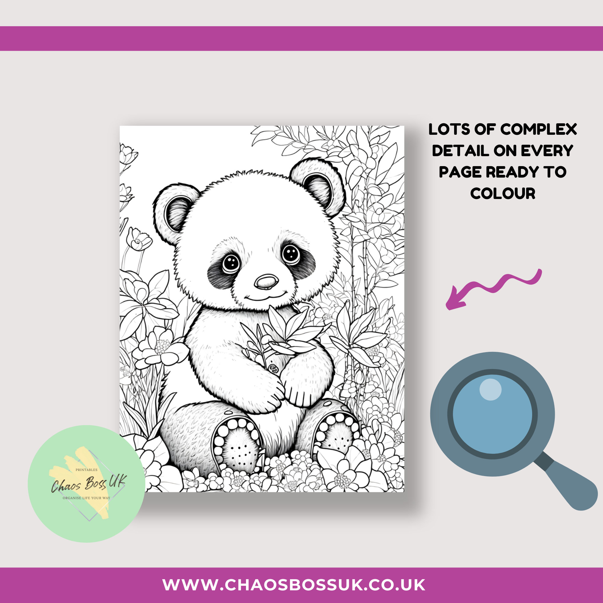 Cute Panda Colouring Pack 29 Pages of Adorable Baby Panda Colouring ...