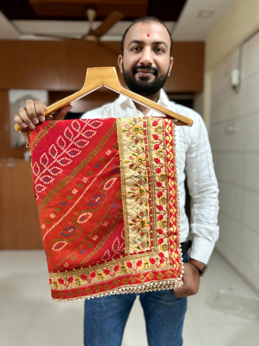Pure Gotta Pati Bandhani Saree With Bouse Pice - Etsy