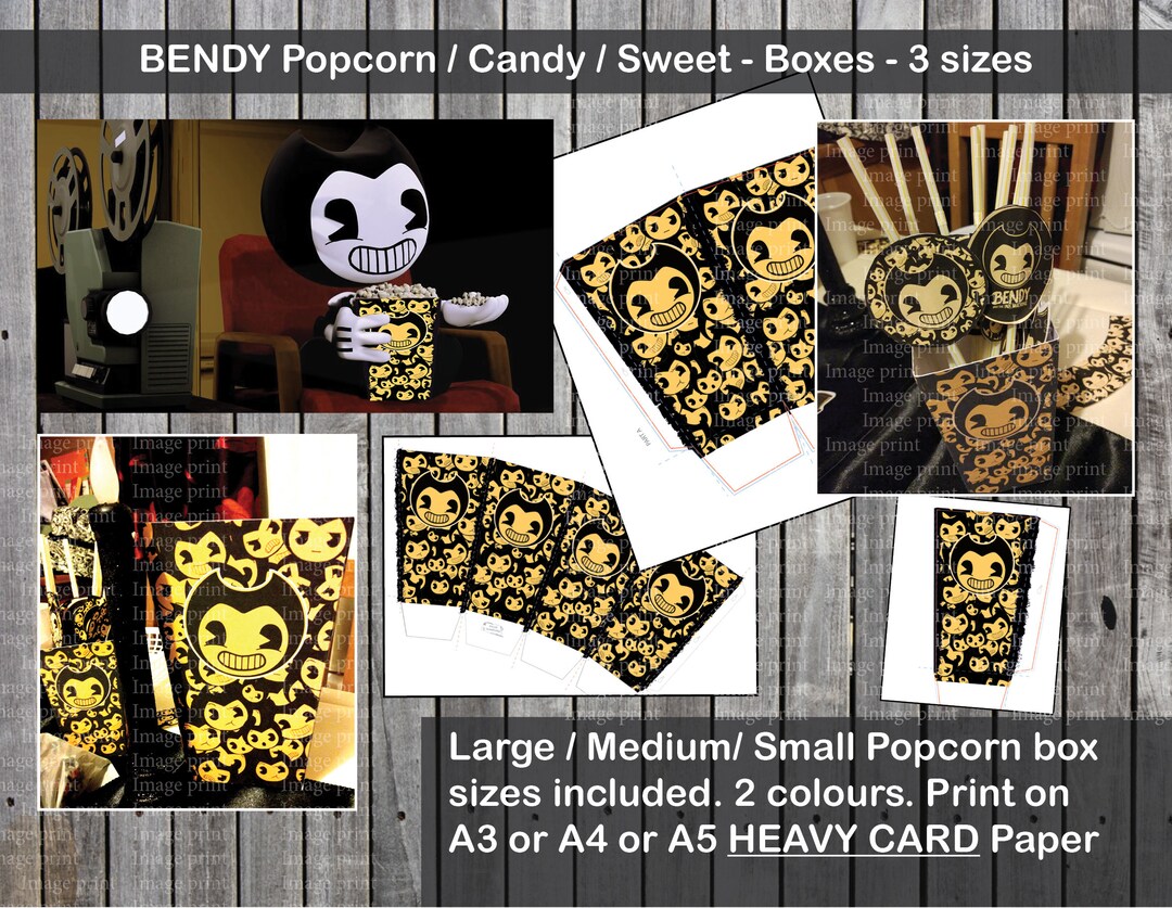 Bendy and the Ink Machine Popcorn (candy) Box Templates. Small / Medium ...