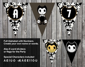 Bendy and the Ink Machine Banner, Bendy Printable Banner, Bendy ...