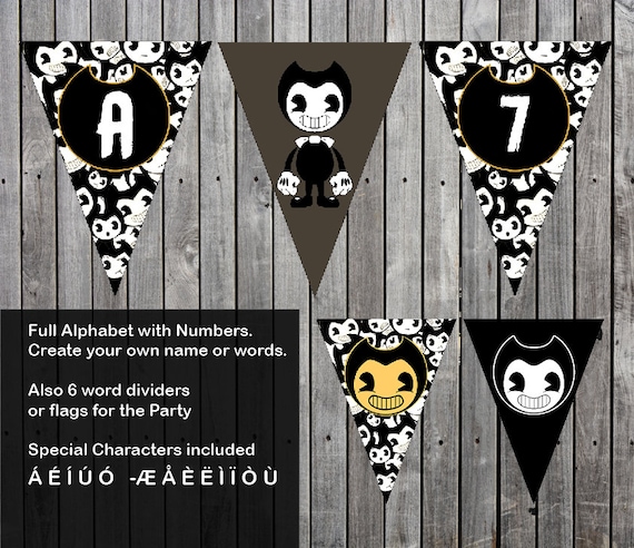 Bendy and the Ink Machine Birthday Banner. Triangle Design - Etsy