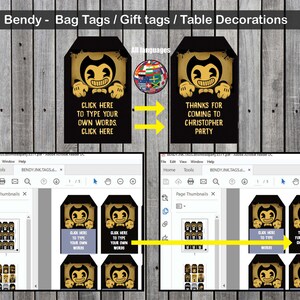 Bendy and the Ink Machine TAGS - Etsy