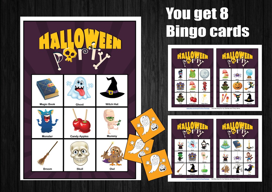 Halloween Full House Game Bingo Instant Download - Etsy