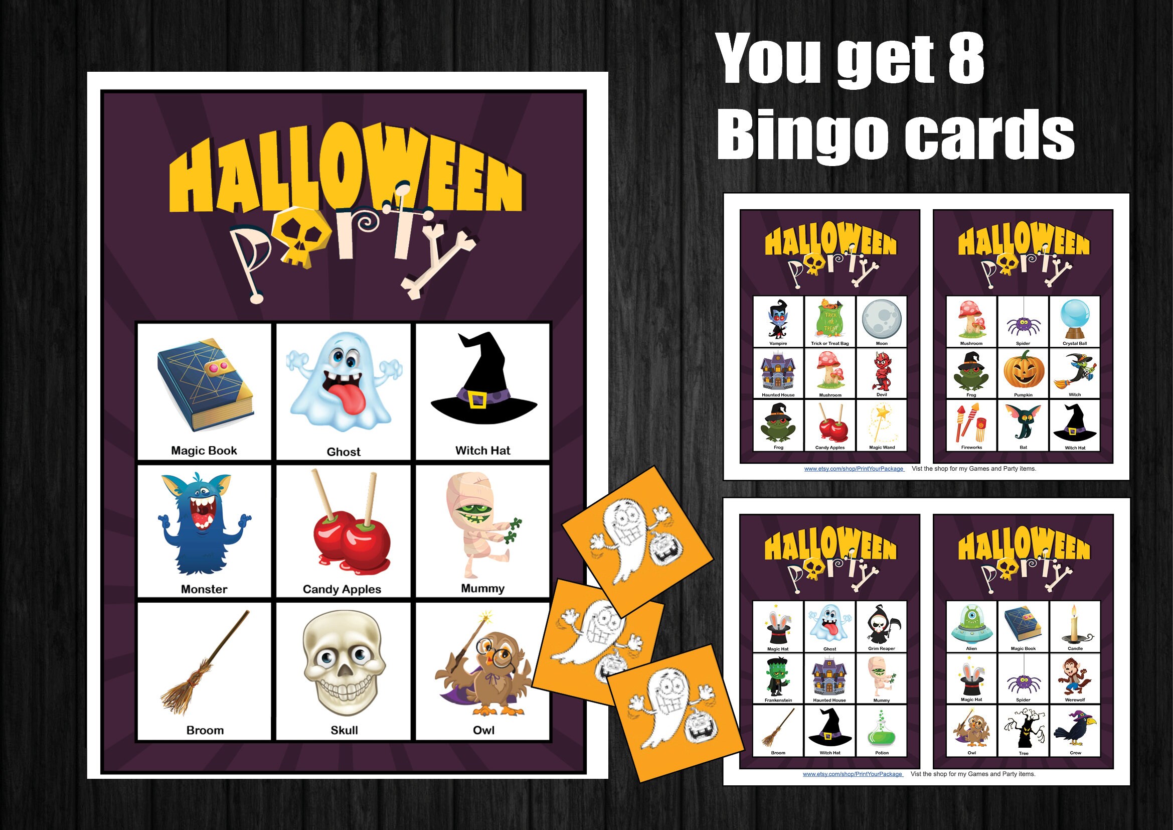 Halloween Full House Game Bingo Instant Download - Etsy
